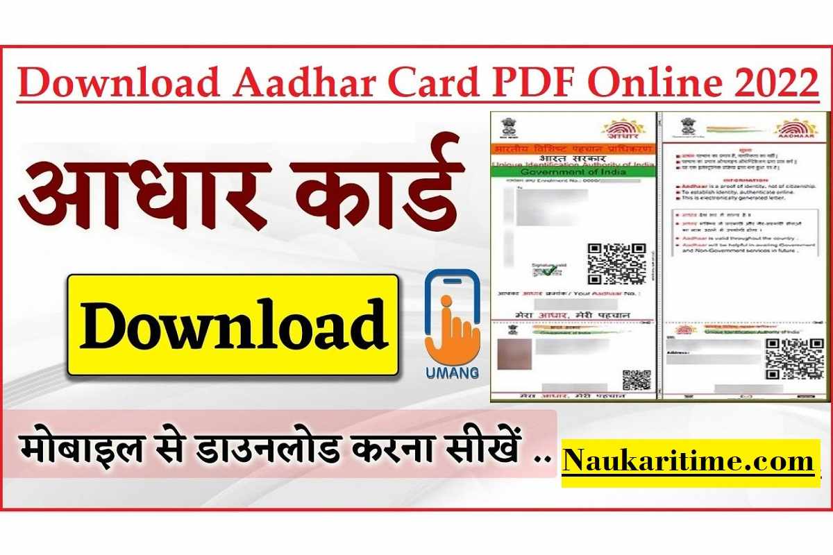 Download Aadhar Card PDF Online My E Aadhaar Card PDF Download NaukariTime