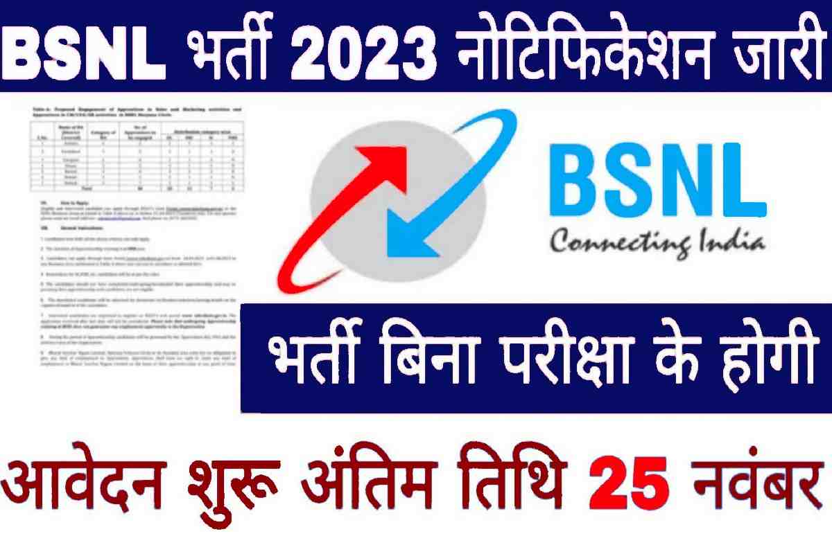 BSNL Vacancy 2023: बीएसएनल में इंटरव्यू के आधार पर निकली बंपर भर्ती ...